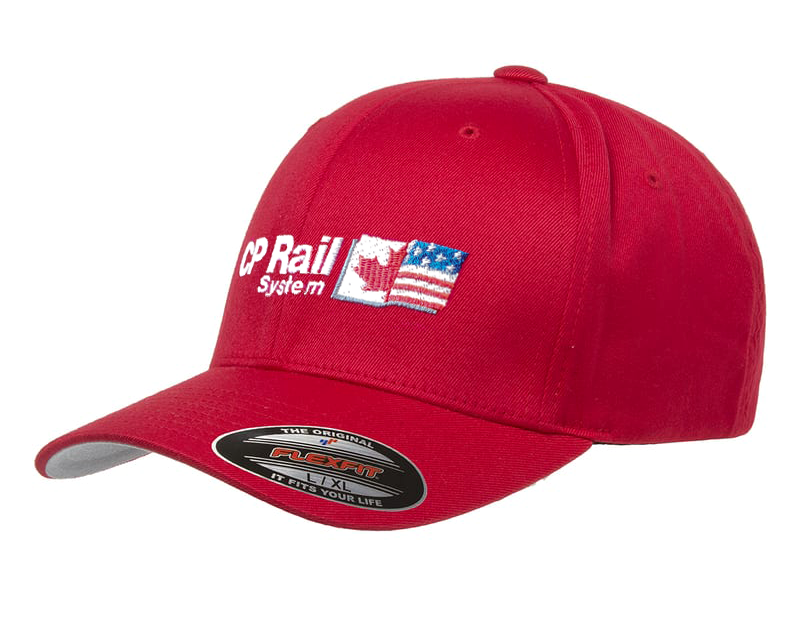 Railway Cap - CP Rail System Canada USA Flag logo - Flexfit Embroidere ...